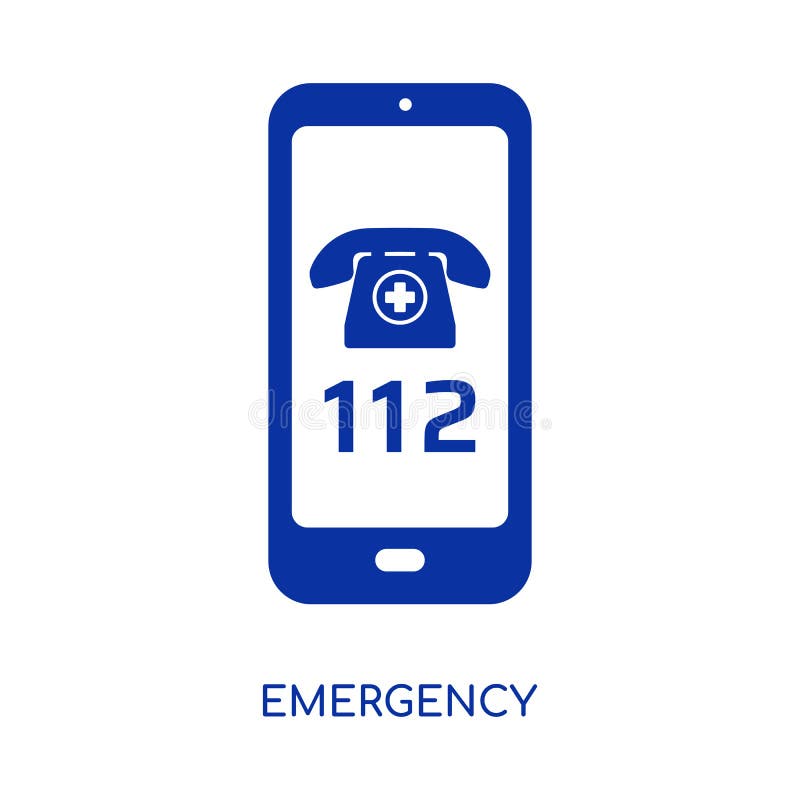 Emergency Call Icon. 112 Help Phone Sign Stock Vector - Illustration of ...