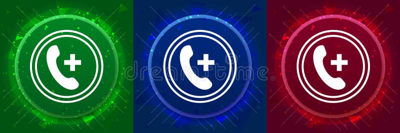 Emergency Call Icon Elegant Modern Design Abstract Buttons Set ...