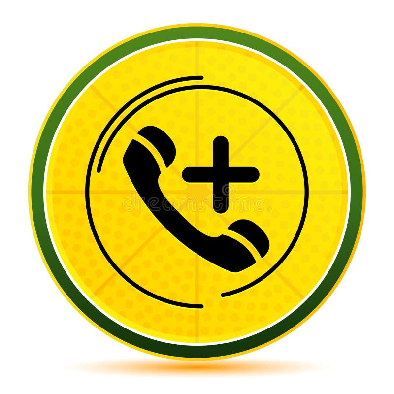 Emergency Call Icon Lemon Lime Yellow Round Button Illustration Stock ...
