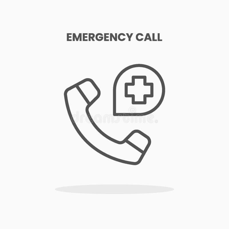 Emergency Call icon line. stock vector. Illustration of phone - 262491066