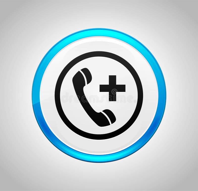 Emergency Call Icon Round Blue Push Button Stock Illustration ...