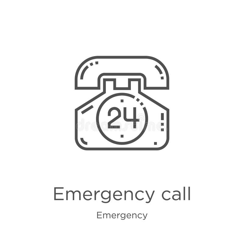 Police Call Icon Vector from Police Collection. Thin Line Police Call ...