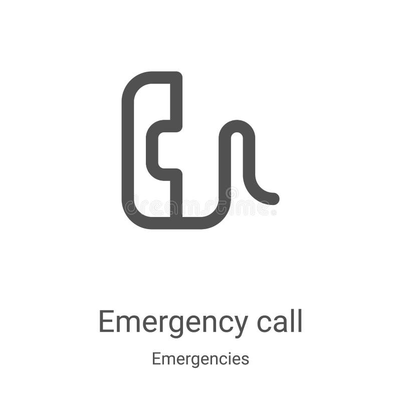 Emergency Call Icon Vector from Emergencies Collection. Thin Line ...
