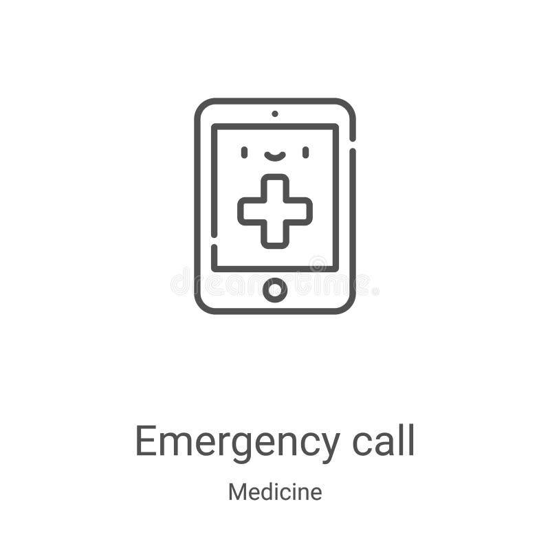 Emergency Call Icon Vector from Emergency Collection. Thin Line ...