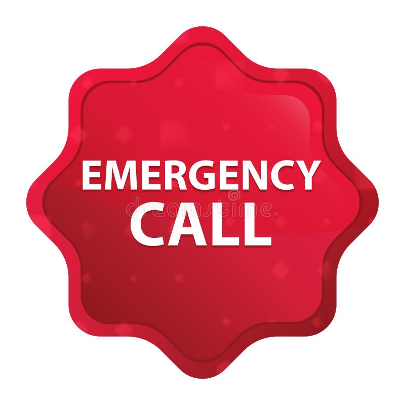 Emergency Call Misty Rose Red Starburst Sticker Button Stock ...