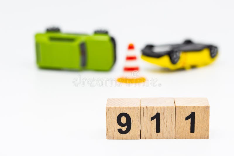 Emergency Call Number 911 Car Accident of Car Model Stock Photo - Image ...