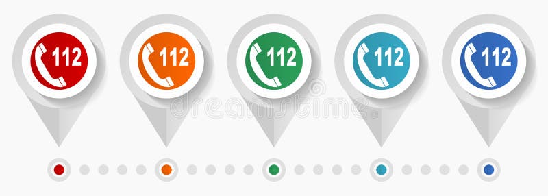 Emergency Call, Number 112 Concept Vector Icons, Editable Infographic ...