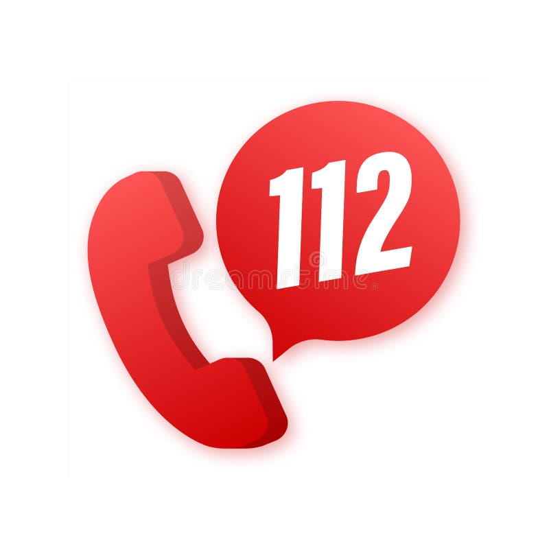 112 Emergency Call Number. SOS Symbol. Vector Illustration. Stock ...