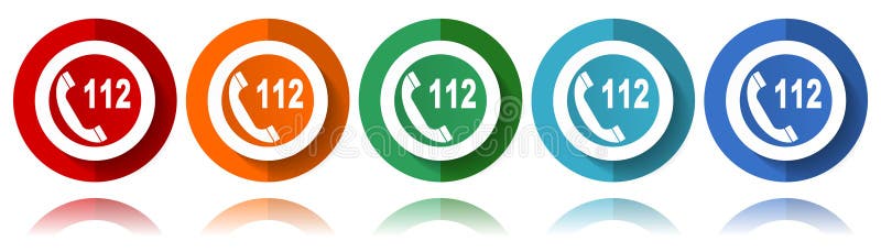 Emergency Call, Number 112 Vector Icons, Flat Icon Set for Logo Design ...