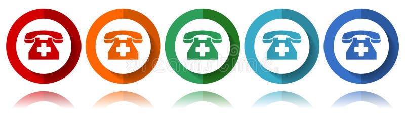 Emergency Call, Phone Vector Icons, Flat Icon Set for Logo Design ...