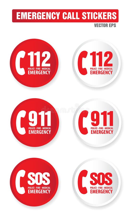 Emergency call sign stock vector. Illustration of button - 207141757