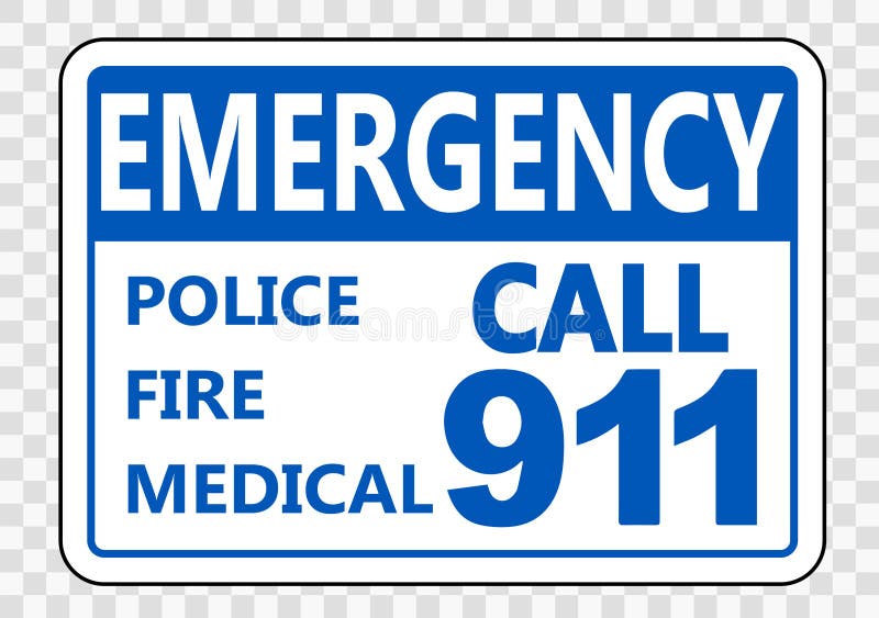 Symbol Emergency Call 911 Sign on Transparent Background Stock Vector ...