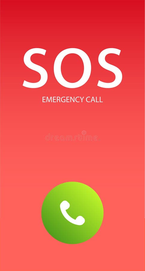 Emergency Call SOS on Smartphone Screen, Illustration Stock ...