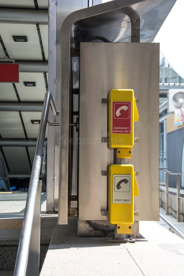 Emergency Call in the Subway Station Area Stock Photo - Image of yellow ...