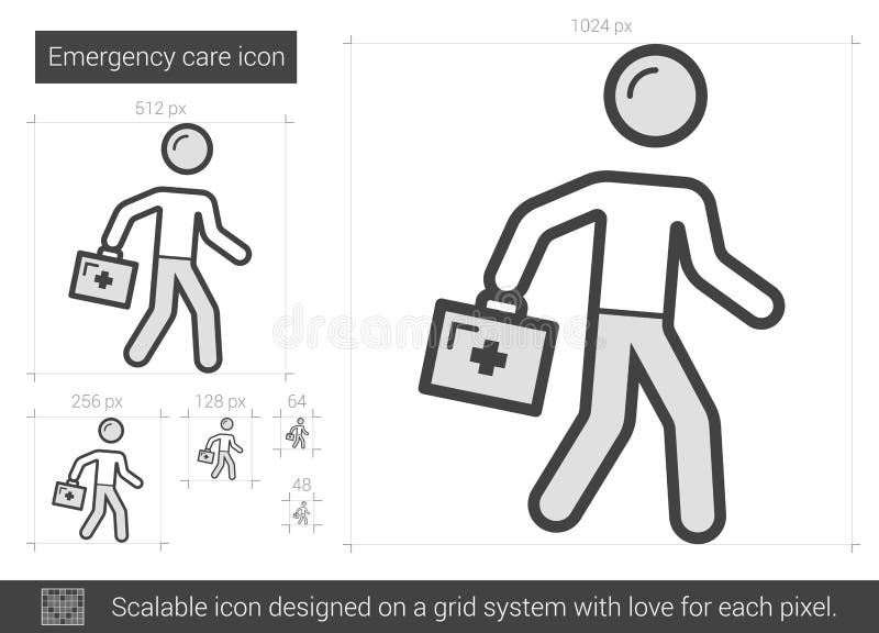 Emergency care line icon. stock vector. Illustration of medic - 83307812
