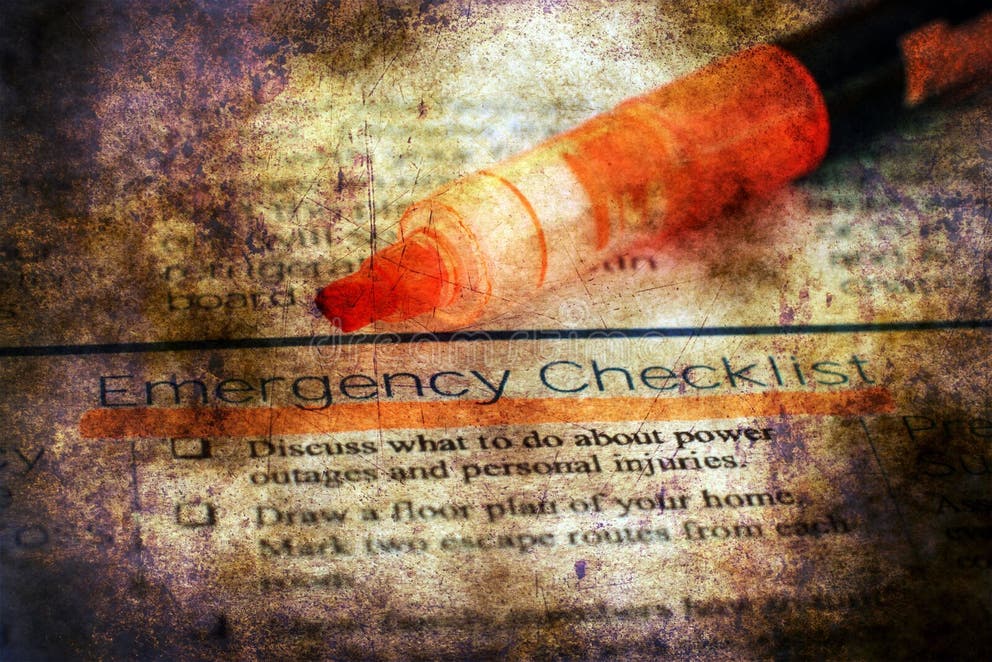 Emergency Checklist Grunge Concept Stock Image - Image of healthcare ...
