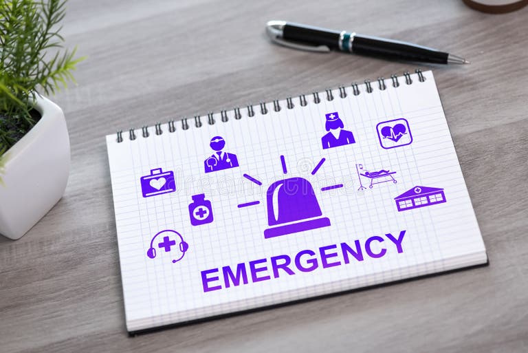 Emergency Concept on a Notepad Stock Photo - Image of urgent, help ...