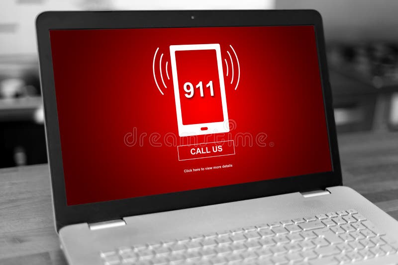 Emergency Concept on a Laptop Stock Image - Image of hotline, help ...