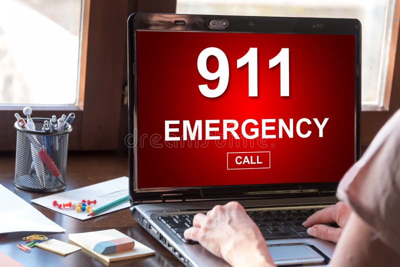 Emergency Concept on a Laptop Screen Stock Photo - Image of accident ...
