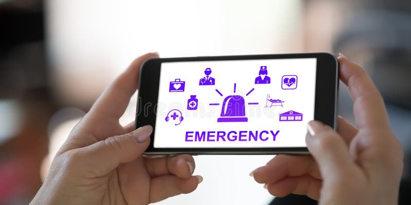 Emergency Concept on a Smartphone Stock Image - Image of equipment ...