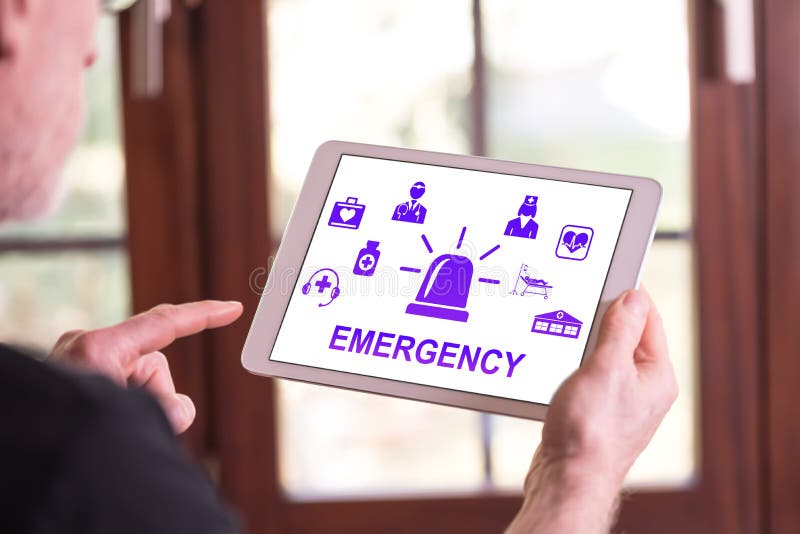 Emergency Concept on a Tablet Stock Photo - Image of ambulance, alert ...