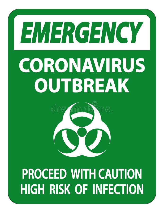 Emergency Coronavirus Outbreak Sign Isolate on White Background,Vector ...
