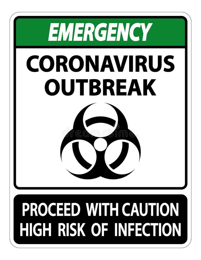 Emergency Coronavirus Outbreak Sign Isolate on White Background,Vector ...