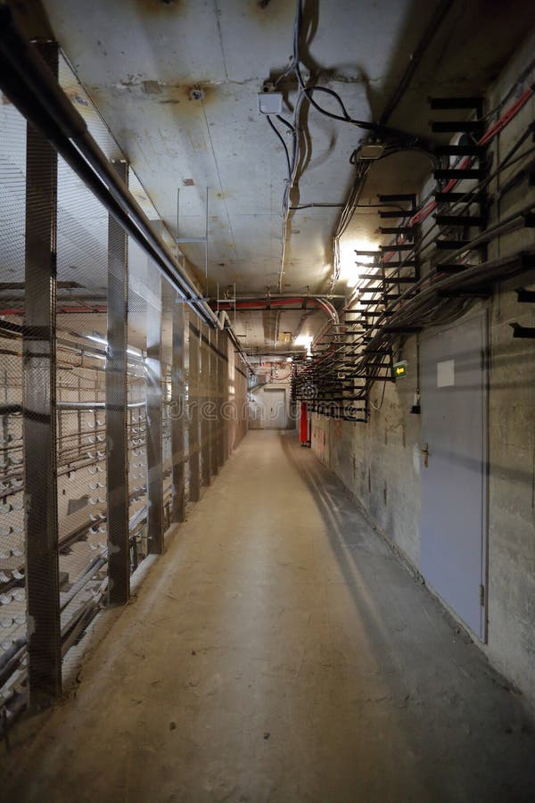 Emergency Corridor in the Tunnel Stock Image - Image of indoor, cables ...