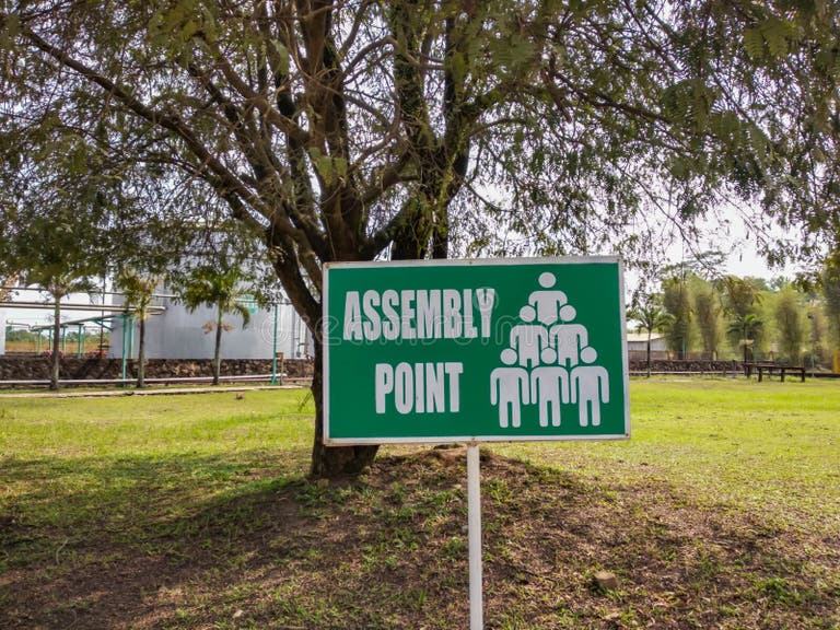 Emergency Disaster Assembly Point Signs Stock Image - Image of sign ...