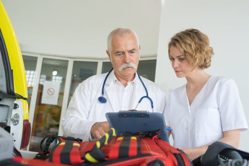 Emergency Doctor and Paramedic or Ambulance Team Stock Photo - Image of ...