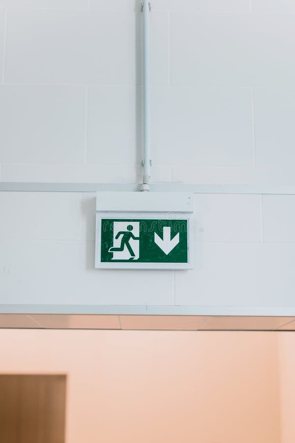 Green Emergency Door Escape Light Sign Stock Image - Image of label ...