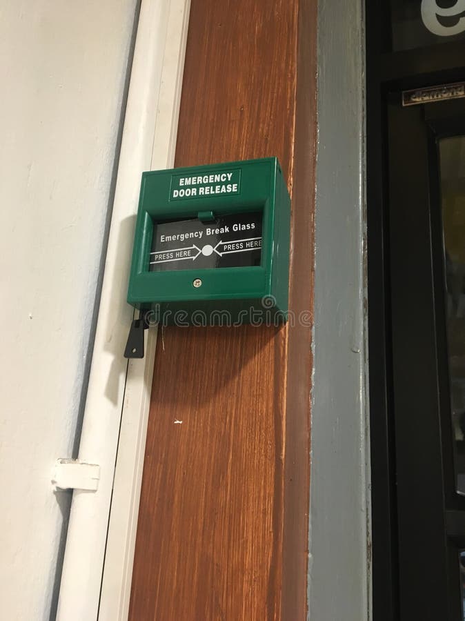 Emergency door release stock image. Image of emergency - 122122741