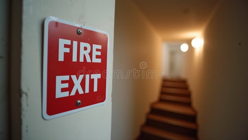 Emergency Escape Route in Apartment Building Stock Illustration ...
