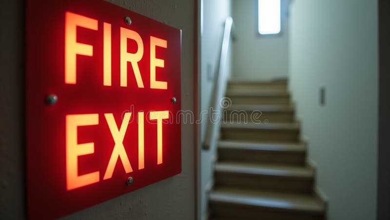 Emergency Escape Route in Apartment Building Stock Illustration ...