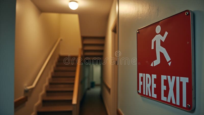 Emergency Escape Route in Apartment Building Stock Illustration ...