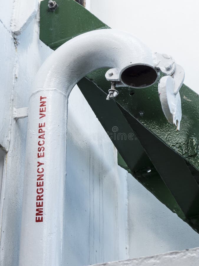 Emergency Escape Vent on a Ship. Stock Image - Image of post, safety ...