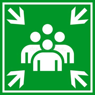 Emergency Evacuation Assembly Point Sign. Assembly Point Icon ...