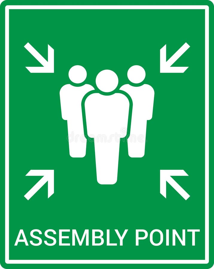 Emergency Evacuation Assembly Point Sign. Assembly Point Icon. Safety ...