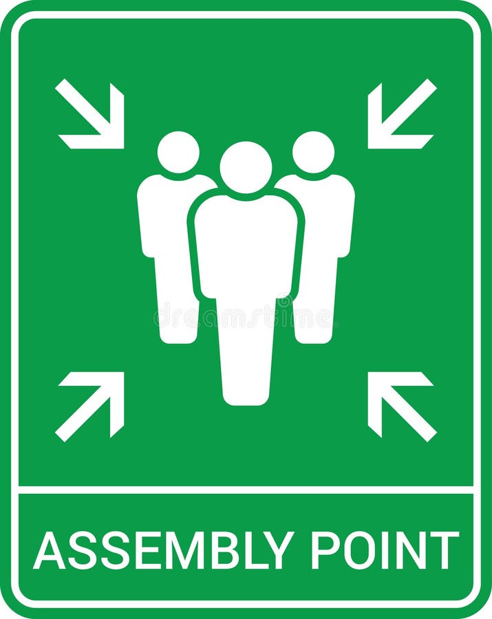 Emergency Evacuation Assembly Point Sign. Assembly Point Icon. Safety ...