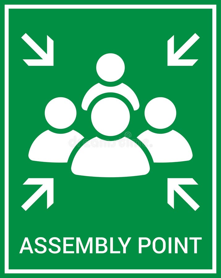 Emergency Evacuation Assembly Point Sign. Assembly Point Icon. Safety ...