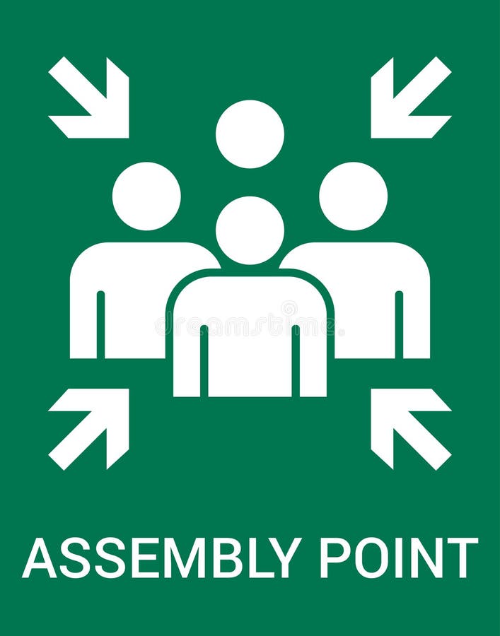 Emergency Evacuation Assembly Point Sign. Assembly Point Icon. Safety ...