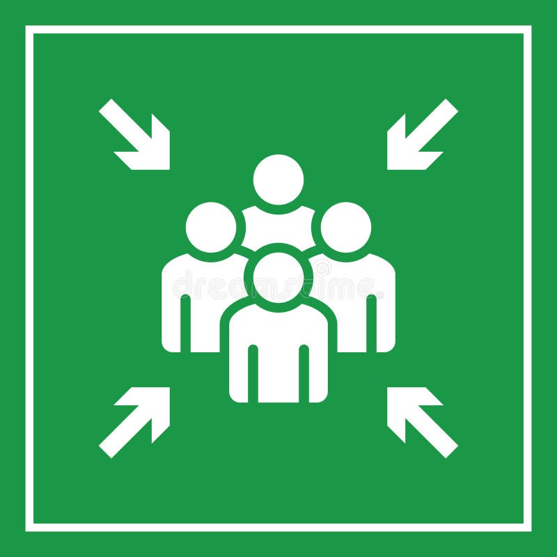 Emergency Evacuation Assembly Point Sign Isolated Vector Illustration ...