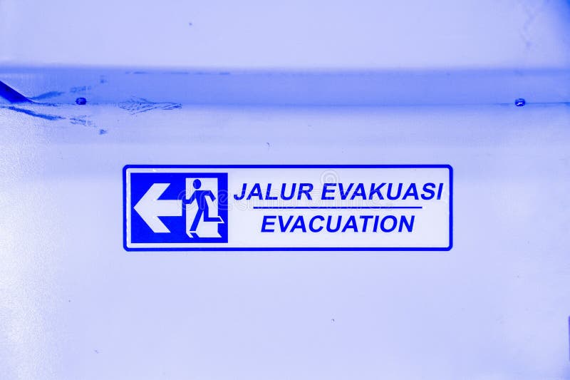 Emergency and Evacuation Exit Stairs in Up Ladder in New Empty Office ...