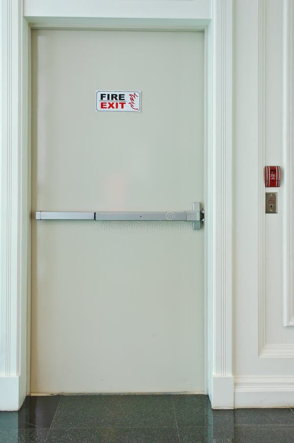 Fire Exit Emergency Door Red Color Metal Material. Stock Image - Image ...