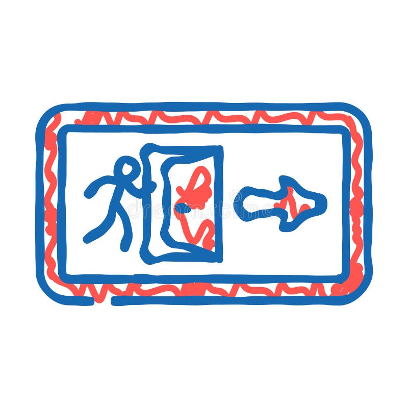 Emergency Exit Alert Icon Doodle Illustration Stock Vector ...