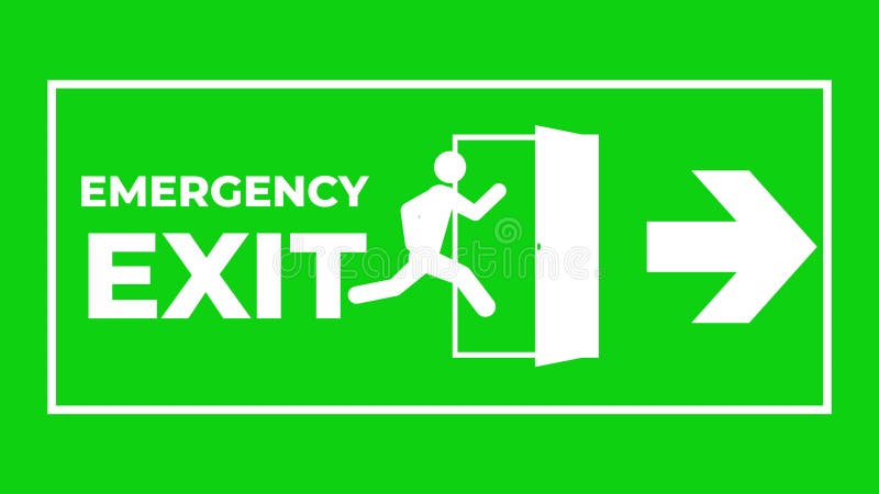 Emergency Exit Animated Exit Symbol Evacuation Rescue Escape Emergency ...