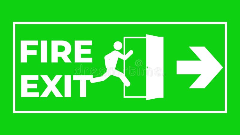 Emergency Exit Animated Exit Symbol Evacuation Rescue Escape Emergency ...