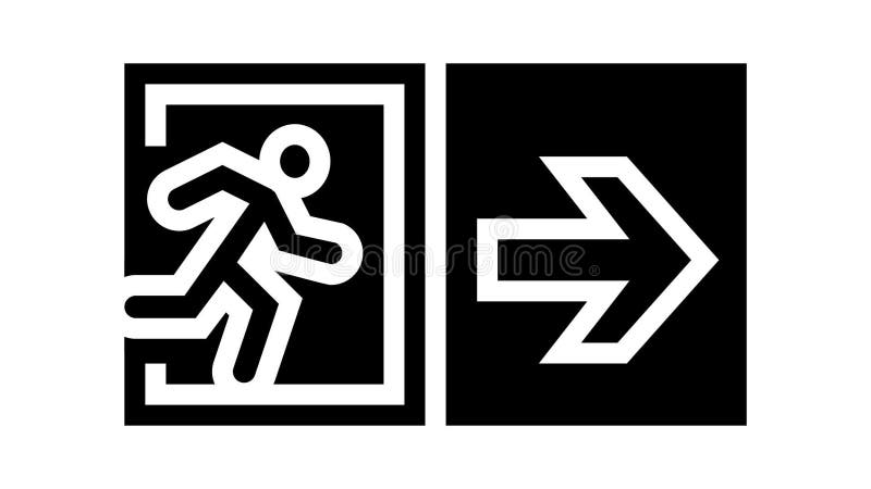 Emergency Exit Left Arrow Looped Animation Background. Stock Video ...