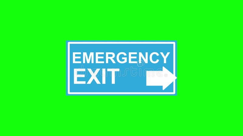 Emergency Exit Arrow Sign Animation with Green Screen Background Stock ...