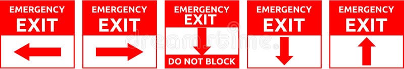 Emergency Exit with Arrows Label, Vector Stock Vector - Illustration of ...